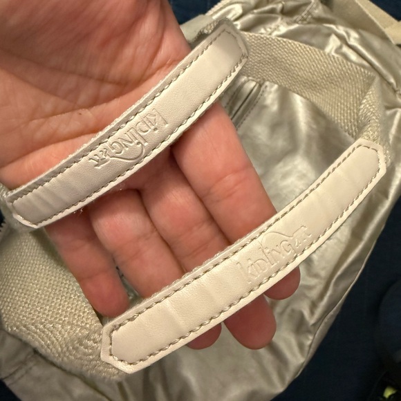 Kipling | Bags | Kipling Metallic Silver And Cream Bag | Poshmark